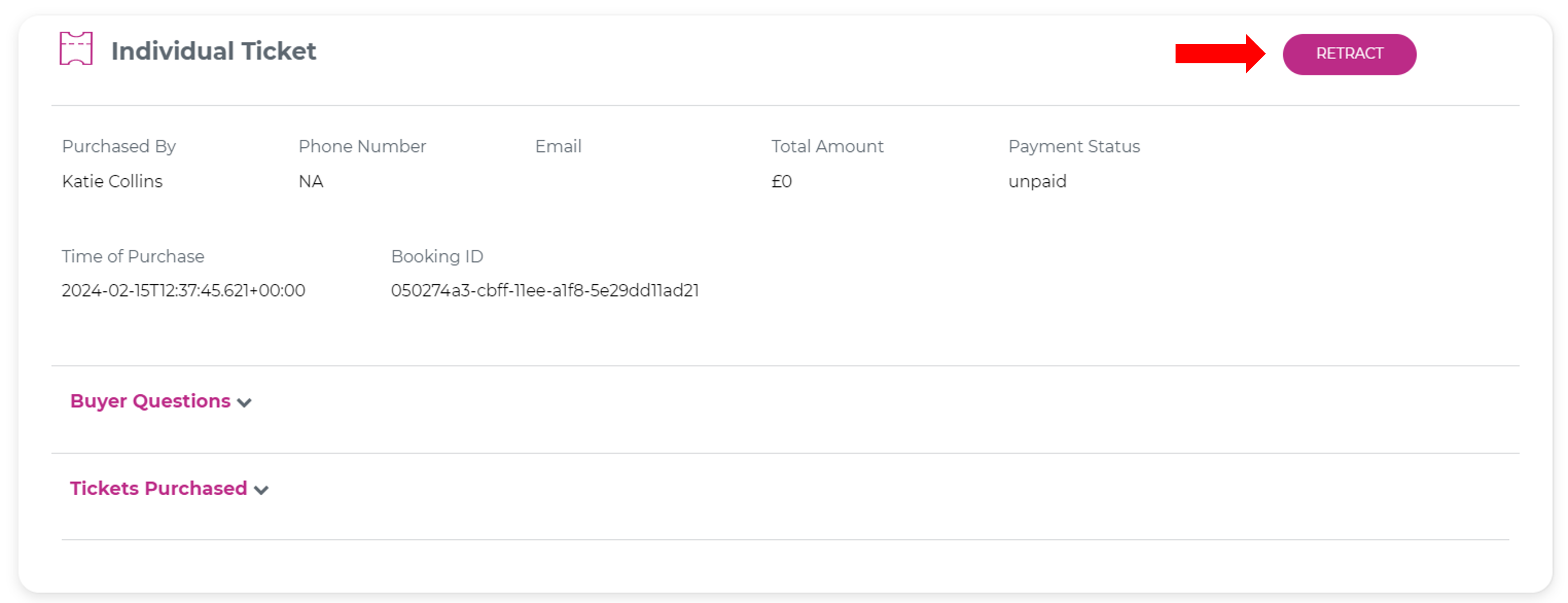 How to Retract a Ticket For a Guest that Can No Longer Attend