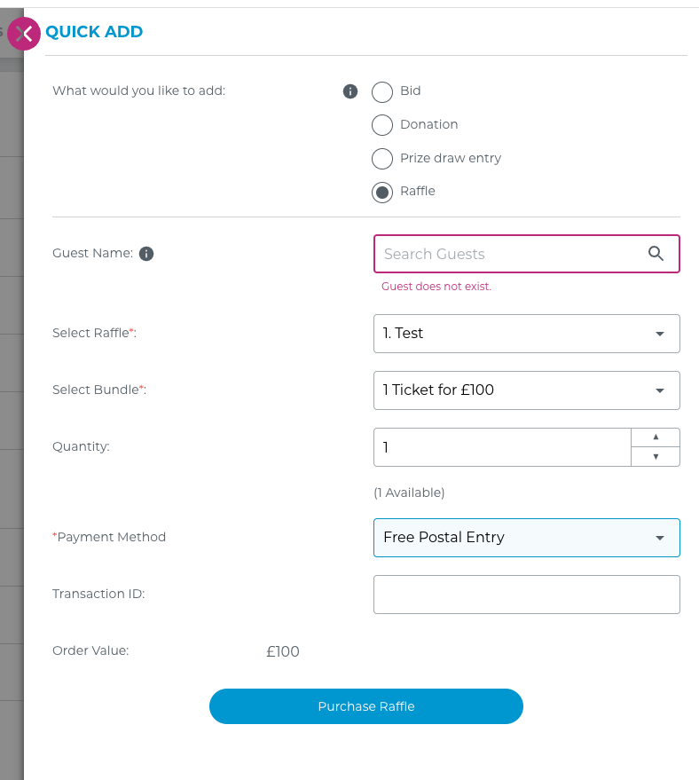 How to Add a Free Postal Entry for Prize Draw