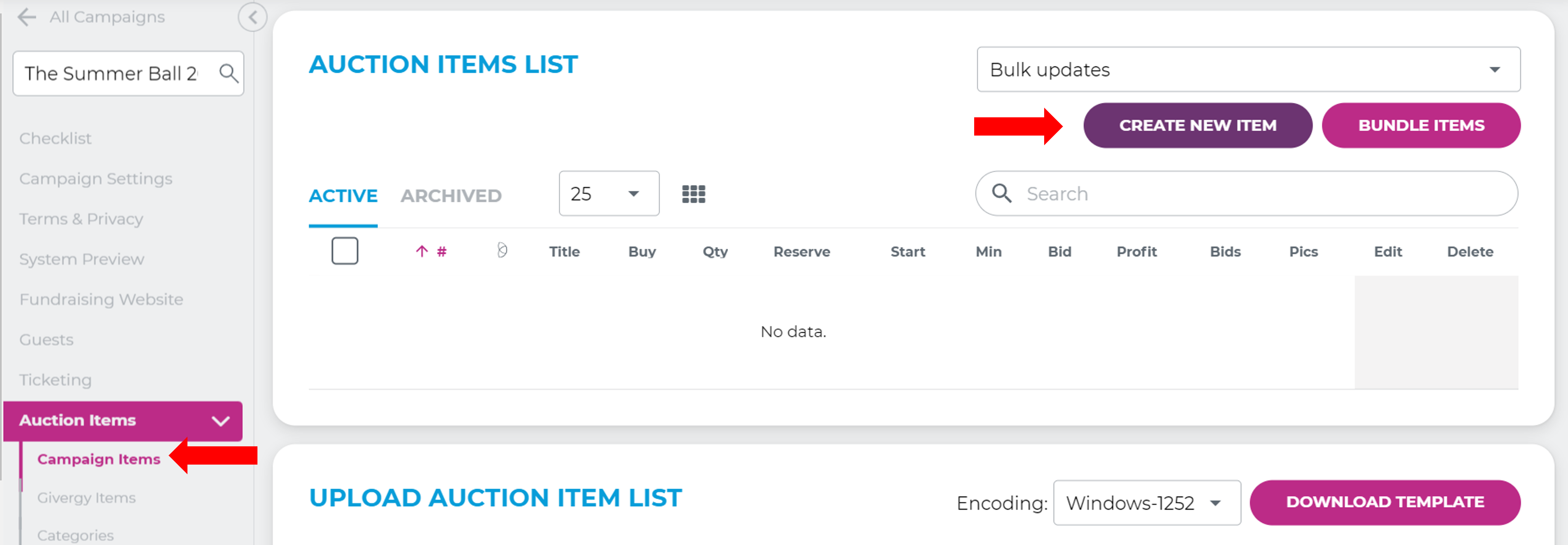 How to Create an Auction Item