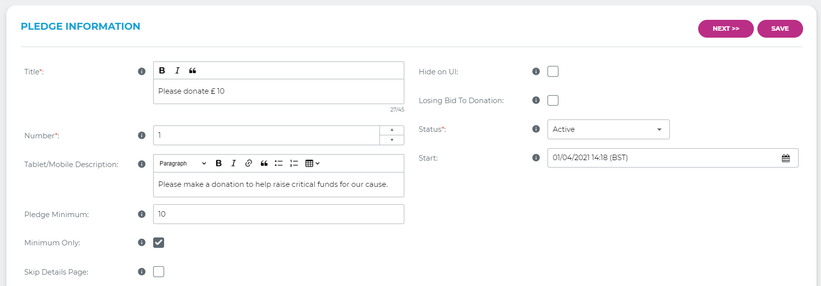 How to Create Donation Levels